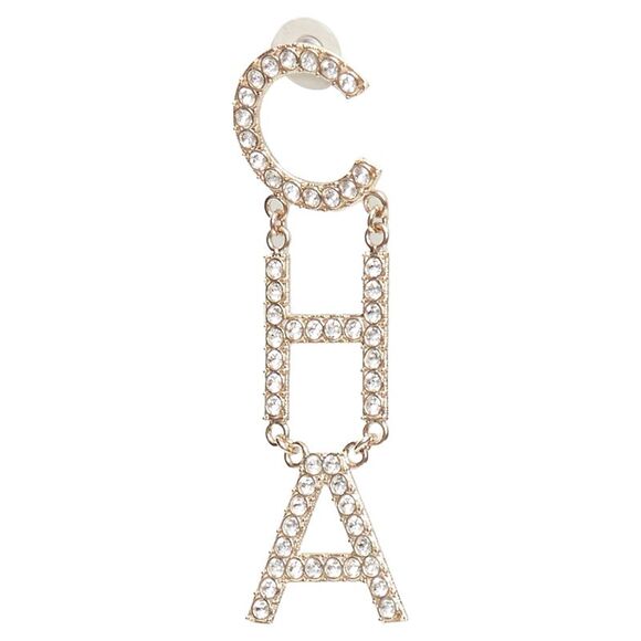 CHANEL | Jewelry | Chanel Crystal Chanel Diamantes Mismatch Letter Drop ...